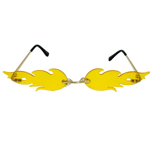 Between The Two | Accessories | 647 Yellow Flame Rimless Sunglasses ...